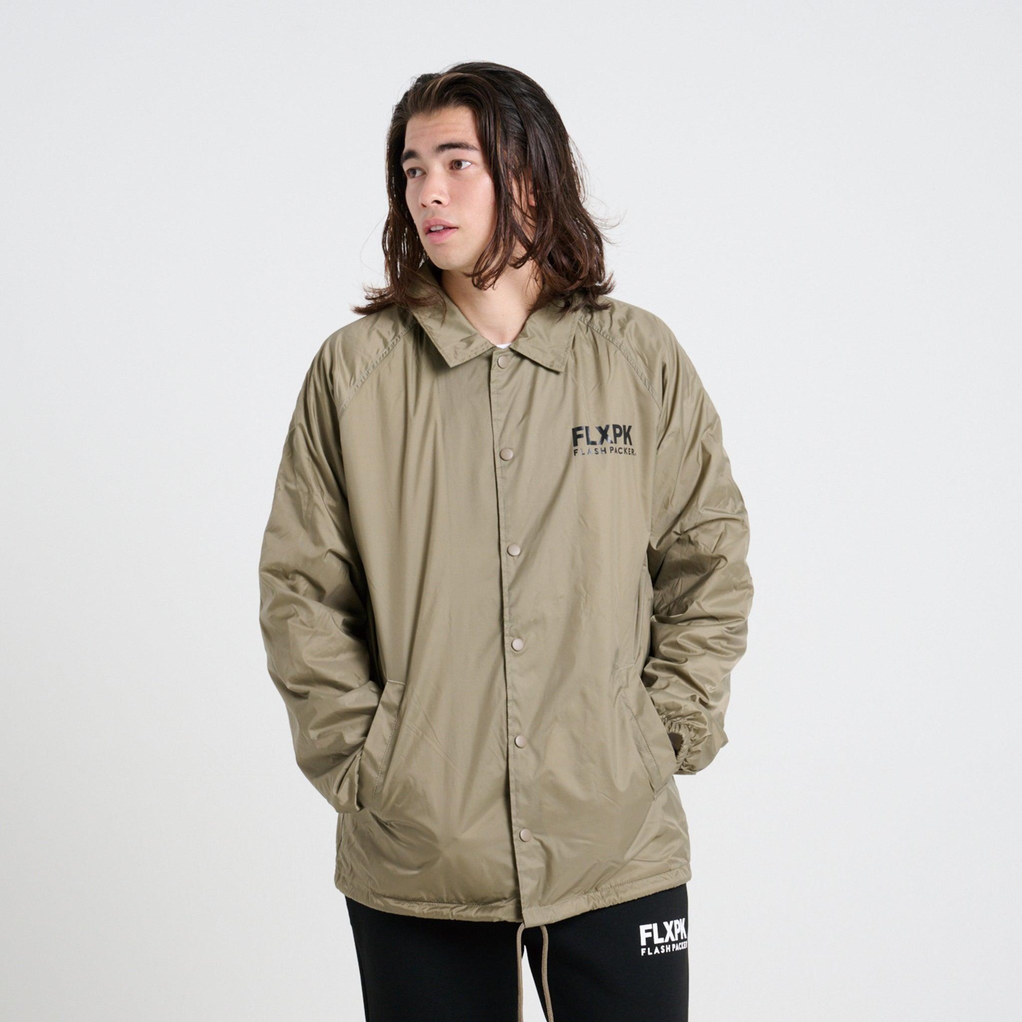 XCJ-LOG(撥水ナイロン・コーチジャケット)KHAKI - OUTERWEAR XCJ-LOG(撥水ナイロン・コーチジャケット)KHAKI - OUTERWEAR